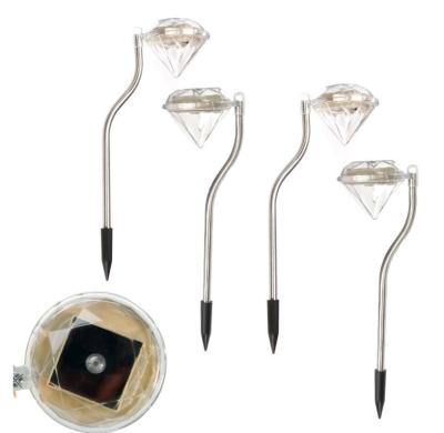 China Solar Diamond Ground Plug Garden Light 12 LED 600mAh Decorative Lawn Lamp for sale