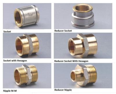 China Brass Threaded Pipe Fitting 1/2 Inch NPT Connector for Plumbing Systems for sale