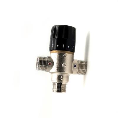 China 3 Way Thermostatic Mixing Valve Solar System Shower Mixer 1/2 Inch Brass for sale