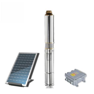 China 3-4 Inch Deep Well Solar Submersible Pump Stainless Steel Brushless DC 48V 370W for sale