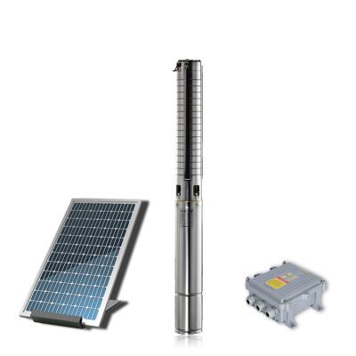 China 3-4 Inch Deep Well Stainless Steel Impeller Solar Submersible Pump 150W Brushless DC for sale