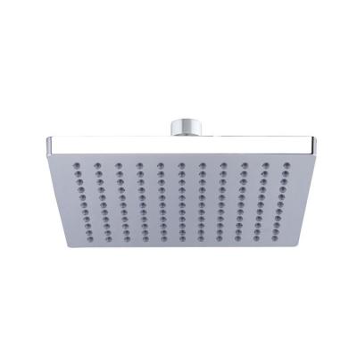 China 200mm x 200mm ABS Plastic Square Rainfall Shower Head with Brass Ball Joint Ceiling Mount for sale