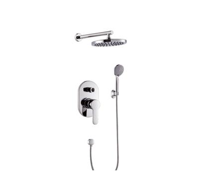 China Wall Mount Brass Bath Shower Faucet Concealed Valves 2 Way Diverter Shower Mixer Set for sale