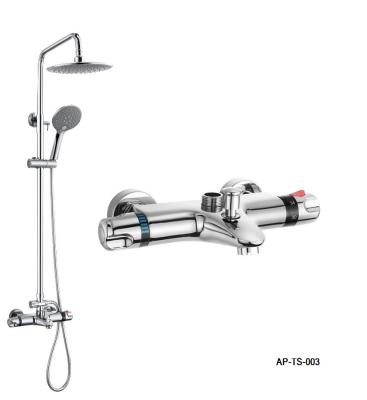 China Thermostatic Shower Set Wall Mounted Bath Shower Mixer Faucet with Diverter 1/2 Inch for sale