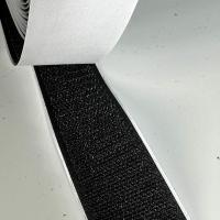 China Black White Self Adhesive Hook And Loop Strip For Furniture Cushion Covers Fixing for sale