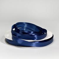 China OEM 100 Polyester Ribbon Dark Blue Metallic Poly Ribbon For Garment for sale