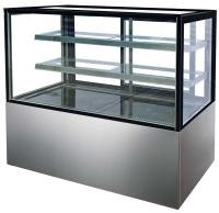 China 1.2m Stainless Steel Base Two Adjustable Shelves Cake Showcase for sale