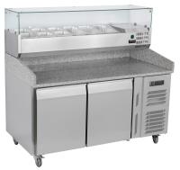 China 2 Doors Refrigerated Pizza Prep Table Fan Cooling 1510x800x1420mm for sale