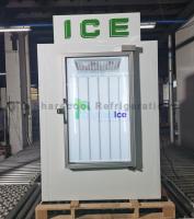 China Indoor Fan Cooling Bagged Ice Merchandiser Glass Door With Heater for sale