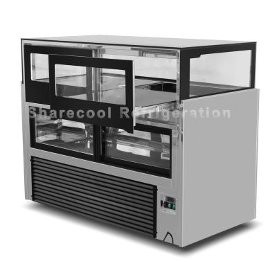 China Stainless Steel 1.2m Chocolate Display Refrigerator With Storage Layer for sale