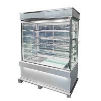 China Marble Base 5 layers Ultra Clear Glass Cake Chiller for Bakery Shop for sale