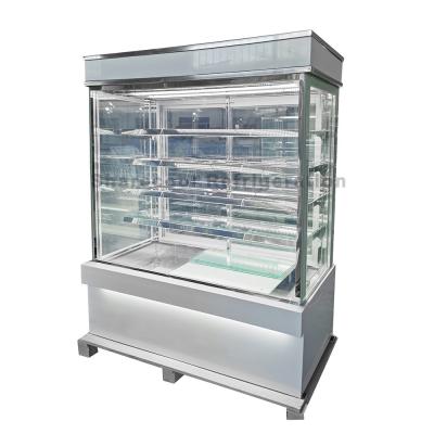China Marble Base 5 layers Ultra Clear Glass Cake Chiller for Bakery Shop for sale