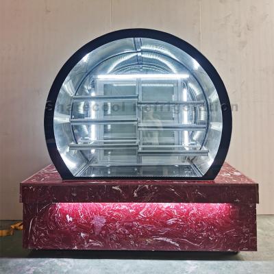 China Violet Marble Base Cake Display Refrigerator Digital temp 6 Adjustable Shelves for sale