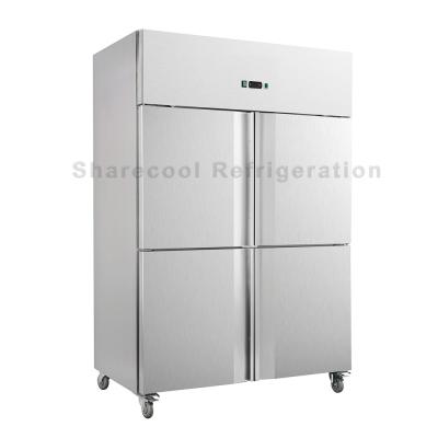 China AISI304 4 Doors Stainless Steel Upright Refrigerator Auto Defrosting For Restaurant for sale