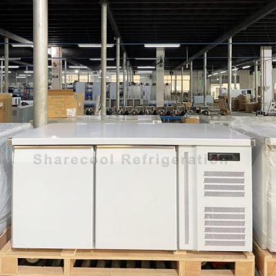 China Restaurant 260L Double Door Undercounter Refrigerator Embraco Compressor for sale