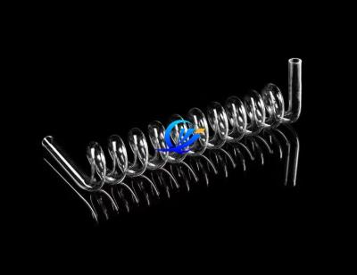 China Small OD Spiral Quartz Tube Customizable Clear Fused Quartz Tubing for sale