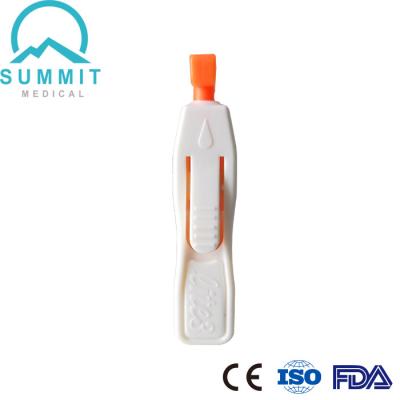 China 21G 1.8mm Depth Safety Lancet Needle With Sided Push Button Activation Rapid Test for sale