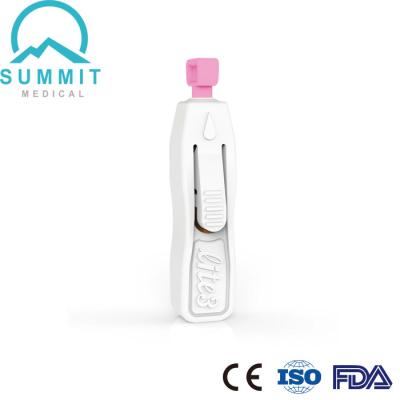 China Single Use Auto Safety Lancets For Vitro Diagnostics 21G 2.4mm Pink 100/Box for sale