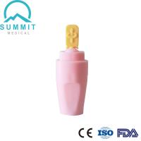 China Gamma Sterilized Auto Retractable Safety Lancet Needle 21G 2.2mm Yellow for sale
