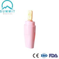 China Gamma Sterilized Auto Retractable Safety Lancet Needle 21G 2.2mm Yellow for sale
