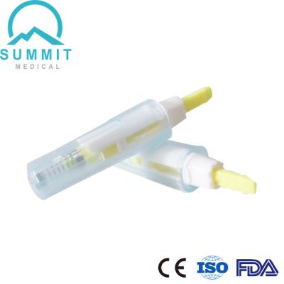 China Single Use Safety Lancet with Auto Prick Mechanism 26G 1.8mm Yellow for sale