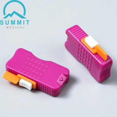 China Micro Sweeping Blade Heel Stick Safety Lancet 0.85mm*1.75mm, Purple for sale