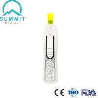China Innovative Quality Button Activated Safety Blood Lancet 26G 28G Depth 1.8mm for sale