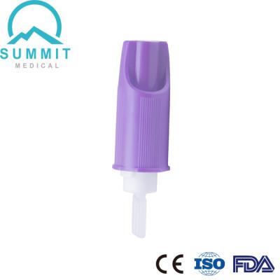 China Soft Touch Retractable Lancet Device with Pressure Activation 30G 1.4mm Purple for sale