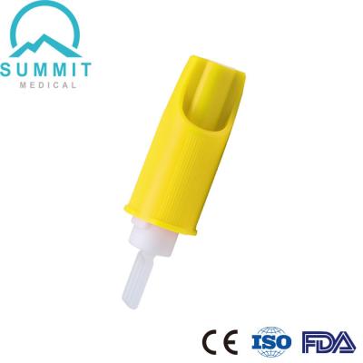 China Sterile Blood Collection Safety Lancet Needle 26G 1.6MM Yellow 100 Pieces Per Box for sale