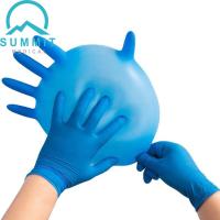 China Blue 3.5 MIL Disposable Examination Gloves , Latex Free Medical Nitrile Exam Gloves for sale