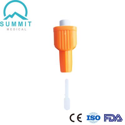 China Sterile Safety Lancets with Top Push Button Activation 28 Gauge, 1.8mm Depth for sale