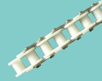 China 60P engineering plastic roller chains for bottle industry silence transimission chains materials POM white color for sale