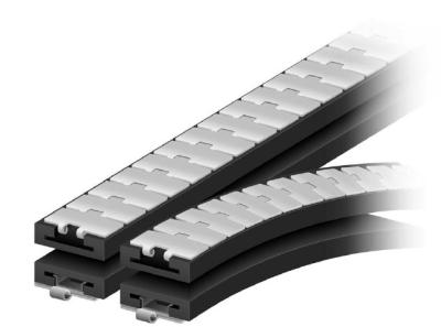 China BEVEL CHAIN CURVES BEVEL CORNER TRACKS CHAIN BENDS uhmwpe corner curves for sale