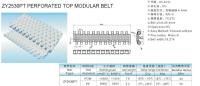 China ZY2530PT PLASTIC PERFORATED CONVEYOR MODULAR BELTS FLAT TOP BELTS WITH OPEN AREA MATERIALS PP POM ACETAL FDA FOOD GRADE for sale