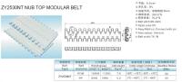 China ZY2530NT NUB TOP CONVEYOR MODULAR BELTS PLASTIC CONVEYOR SLAT TOP BELTINGS for sale