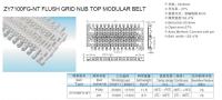 China ZY7100FG-NT FLUSH GRID MODULAR BELTS WITH NUB TOPS 800SERIES TRANSPORTING BELTS for sale