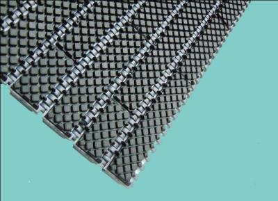 China ZY900FT-R3 PLASTIC MODULAR CONVEYOR BELT WITH SQUARE FRICTION RUBBER TOP FOOD GRADE for sale