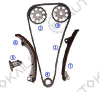 China Timing chain kit for TOYOTA 1ZZ-FE 2.0L Celica/Corolla 00-08 13506-22030 130L for sale