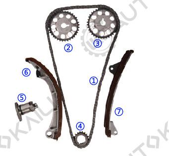 China Timing chain kit for TOYOTA 1ZZ-FE 2.0L Celica/Corolla 00-08 13506-22030 130L for sale
