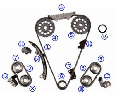 China Plastic PA66 / PA46 Timing Chain Kit For INFINITI  I30 VQ30DE V6 3.0L 2988cc 96-02 for sale