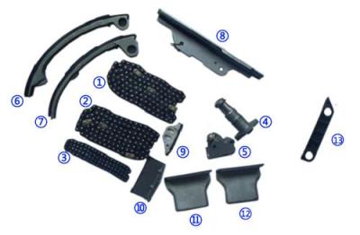 China Plastic PA66 / PA46 Timing Chain Kit For INFINITI 4494CC V8 90-96  Q45 32V DOHC for sale