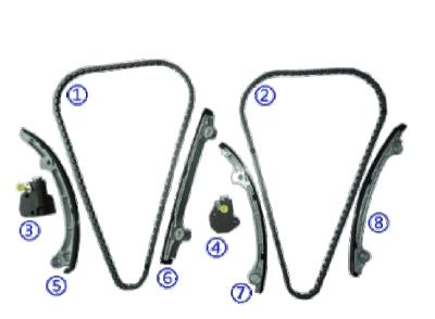 China Plastic PA66 / PA46 Timing Chain Kit For INFINITI FX45 VK45DE V8 4.5L 03-08 for sale