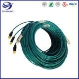 China Custom wire harness with PU Ethernet cable add 125V CAT5E / 6E connector for sale
