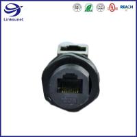 China RJ45 8pin IP67 Black Waterproof Circular Connector For Automatic for sale