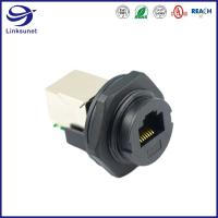 China RJ45 8pin IP67 Black Waterproof Circular Connector For Automatic for sale
