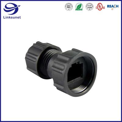 China RJ45 8pin IP67 Black Waterproof Circular Connector For Automatic for sale