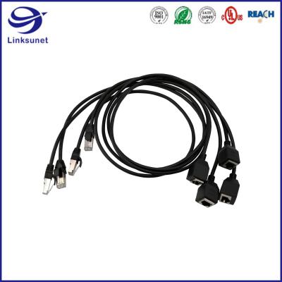 China Custom Signal Wire Harness with RJ45 8pin Golden - Plated Crystal head Connector for sale