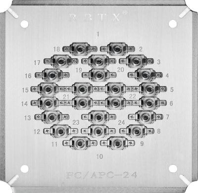 China 24 Port FC/APC Fiber Optic Polishing Holder 1.08kg Stainless Steel Connector Tip Grinding Fixture for sale