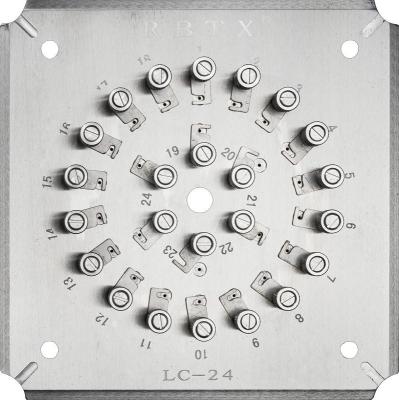 China Rongbang RBTX-LCPC125-24 24 Port LC/PC Fiber Optic Connector Polishing Holder Stainless Steel for sale