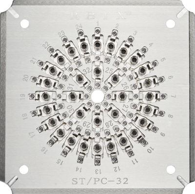 China STPC32 Polishing Holder 32 Ports ST/PC Fiber Optic Connector Tip Grinding Fixture for sale